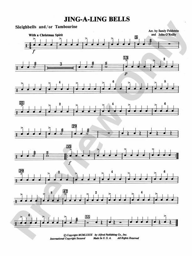 Jing-A-Ling Bells: Bells: Bells Part - Digital Sheet Music Download