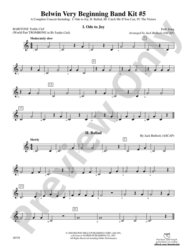 Belwin Very Beginning Band Kit #5: Baritone T.C.: Baritone T.C. Part ...