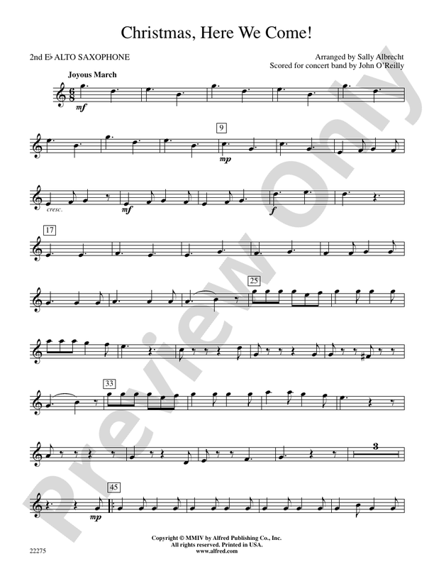 Christmas, Here We Come!: 2nd E-flat Alto Saxophone: 2nd E-flat Alto Saxophone Part - Digital ...
