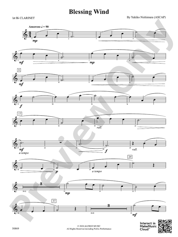 Blessing Wind: 1st B-flat Clarinet: 1st B-flat Clarinet Part - Digital ...
