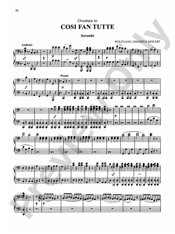 Mozart: Opera Overtures (Arrangements): Cosi fan Tutte Part - Digital ...