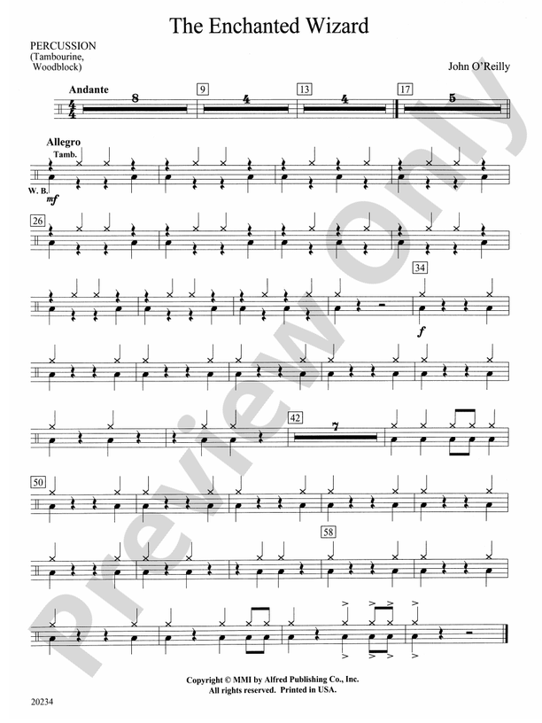 The Enchanted Wizard: 1st Percussion: 1st Percussion Part - Digital ...