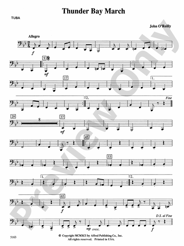 Thunder Bay March: Tuba: Tuba Part - Digital Sheet Music Download
