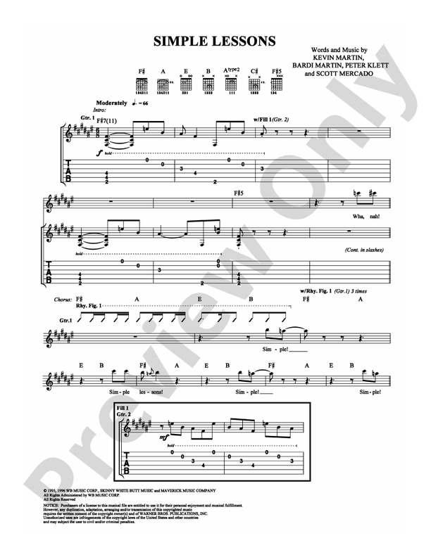 Simple Lessons: Guitar TAB: Candlebox - Digital Sheet Music Download