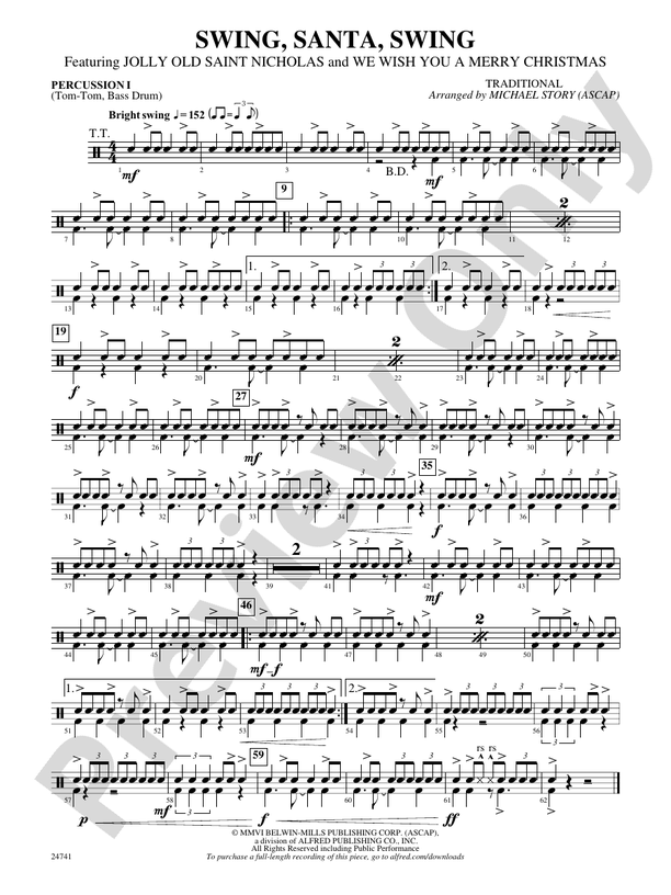 Swing, Santa, Swing: 1st Percussion: 1st Percussion Part - Digital ...