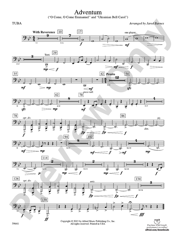 Adventum: Tuba: Tuba Part - Digital Sheet Music Download