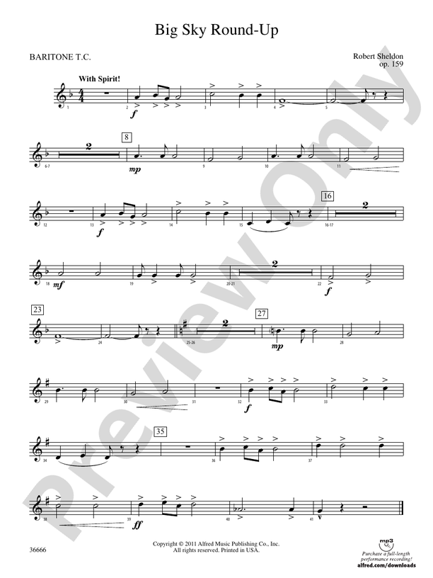 Big Sky Round-Up: Baritone T.C.: Baritone T.C. Part - Digital Sheet ...