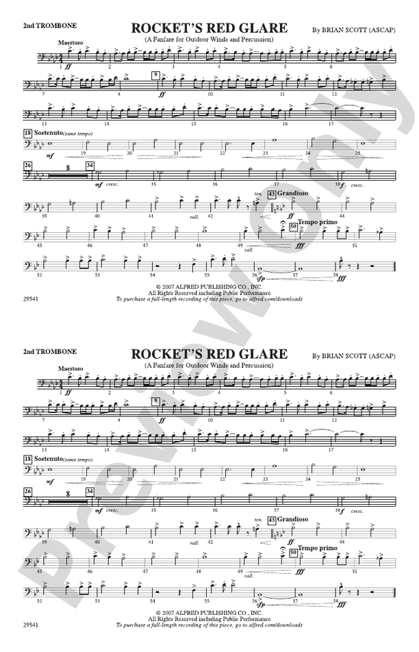 Rocket's Red Glare: 2nd Trombone: 2nd Trombone Part - Digital Sheet ...