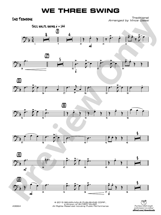 We Three Swing: 2nd Trombone: 2nd Trombone Part - Digital Sheet Music ...