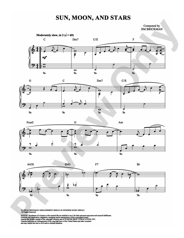 Sun, Moon, and Stars: Piano: Jim Brickman - Digital Sheet Music Download