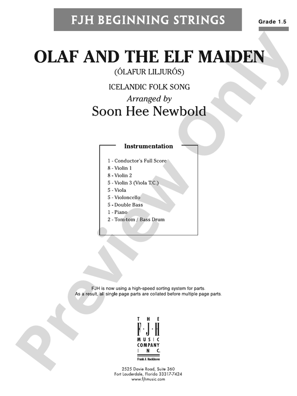 Olaf and the Elf Maiden: Score: String Orchestra Score - Digital Sheet ...