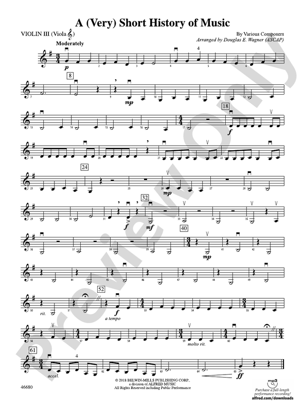 A (Very) Short History of Music: 3rd Violin (Viola [TC]): 3rd Violin ...