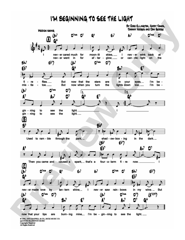 I'm Beginning to See the Light: Lead Sheet: Duke Ellington - Digital Sheet Music Download