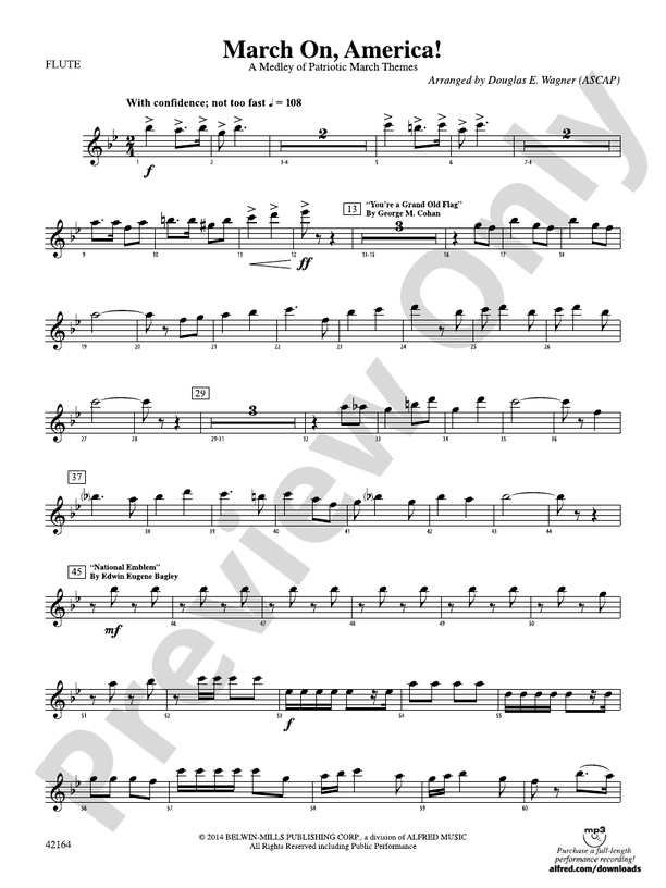 March On, America!: Flute: Flute Part - Digital Sheet Music Download