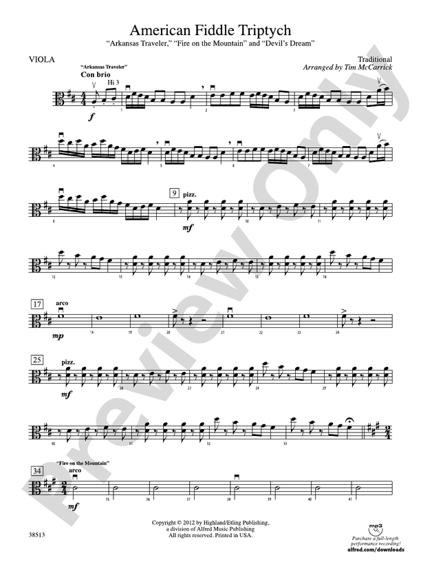 American Fiddle Triptych: Viola: Viola Part - Digital Sheet Music Download
