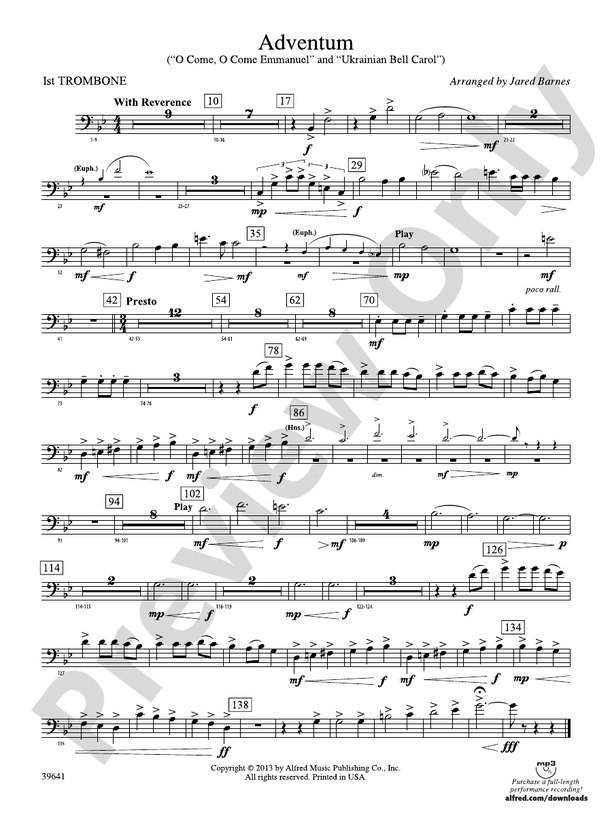 Adventum: 1st Trombone: 1st Trombone Part - Digital Sheet Music Download