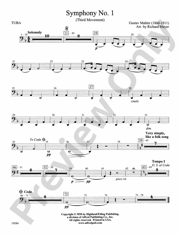 Symphony No. 1, 3rd Movement: Tuba: Tuba Part - Digital Sheet Music ... Symphony No. 1, 3rd Movement: Tuba: Tuba Part - Digital Sheet Music ...