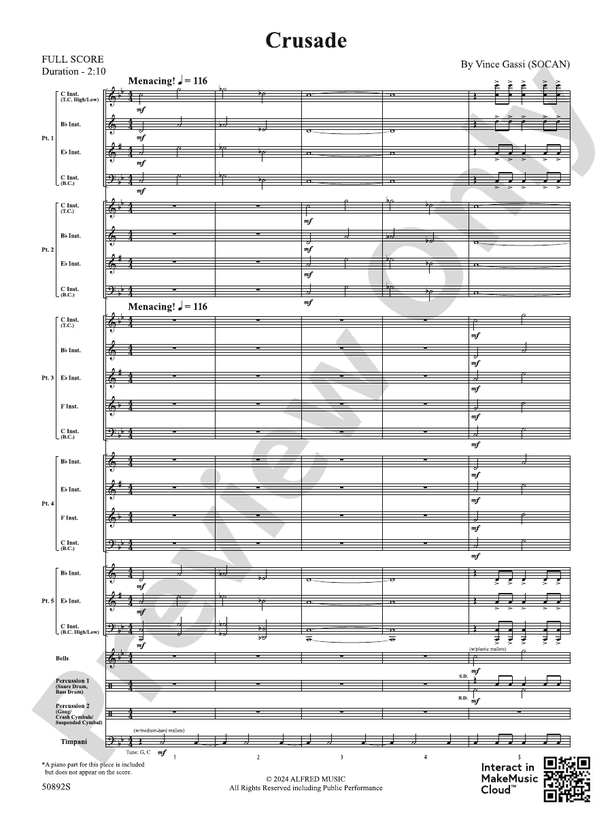 Crusade: Score: Concert Band Score - Digital Sheet Music Download