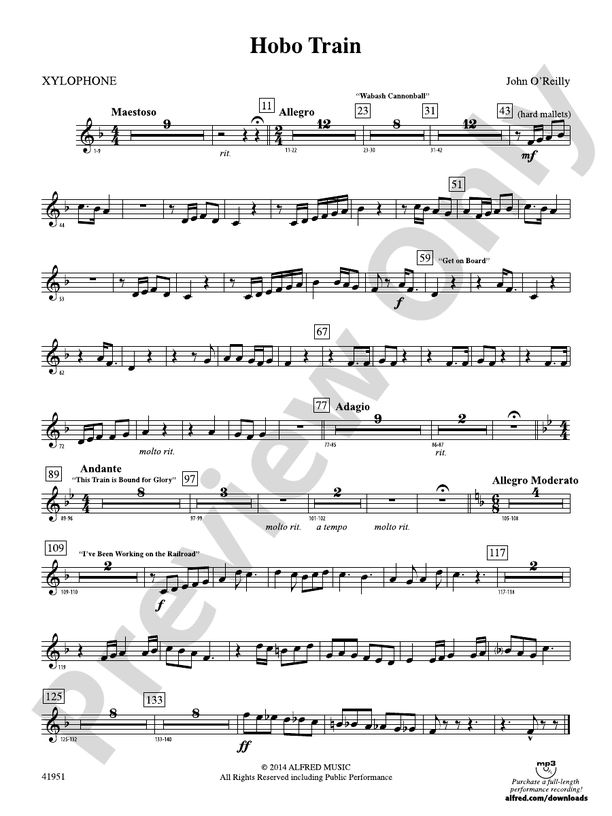 Hobo Train: Xylophone: Xylophone Part - Digital Sheet Music Download