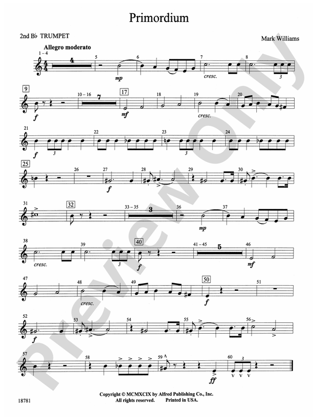 Primordium: 2nd B-flat Trumpet: 2nd B-flat Trumpet Part - Digital Sheet Music Download
