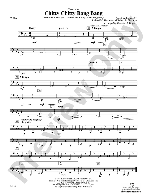 Chitty Chitty Bang Bang, Themes from: Tuba: Tuba Part - Digital Sheet ...