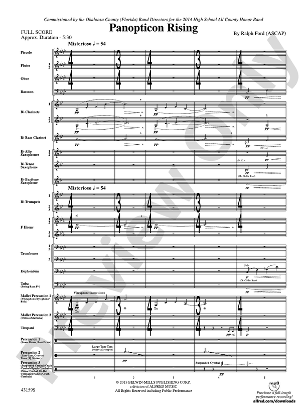 Panopticon Rising: Score: Concert Band Score - Digital Sheet Music Download