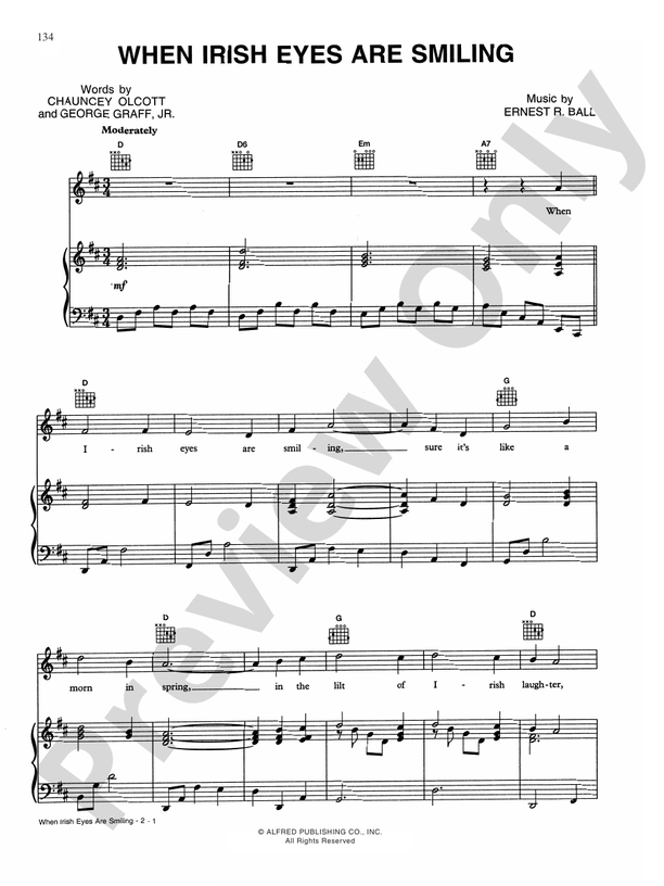 When Irish Eyes Are Smiling: Piano & Voice: Ernest Ball - Digital Sheet ...