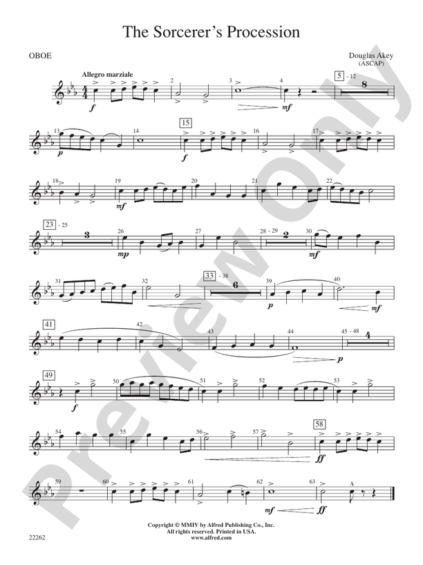 The Sorcerer's Procession: Oboe: Oboe Part - Digital Sheet Music Download