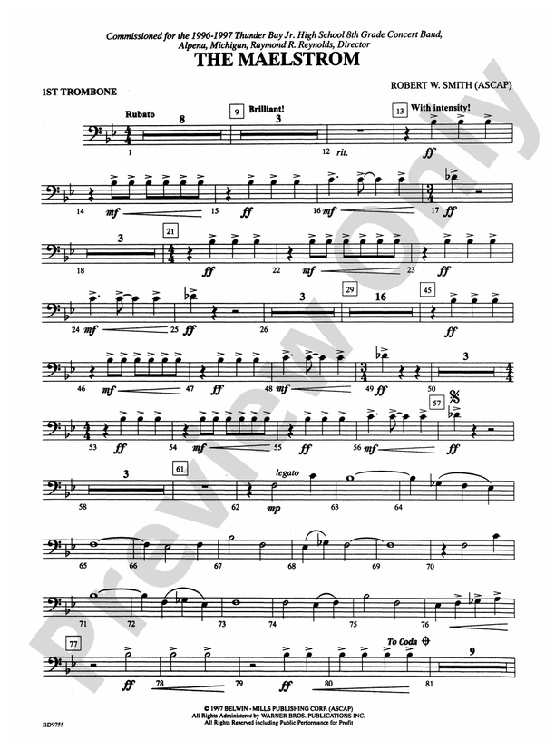 The Maelstrom: 1st Trombone: 1st Trombone Part - Digital Sheet Music ...