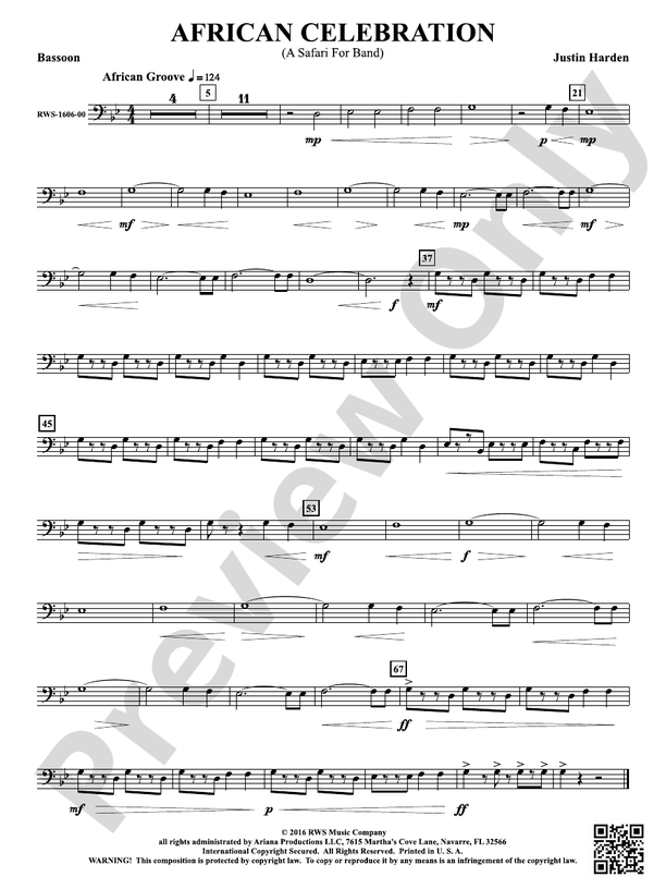 African Celebration - A Safari for Band: Bassoon: Bassoon Part: Justin ...