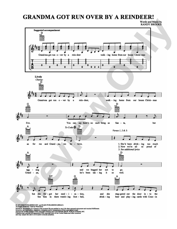 Grandma Got Run Over by a Reindeer: Lead Sheet: Randy Brooks - Digital ...