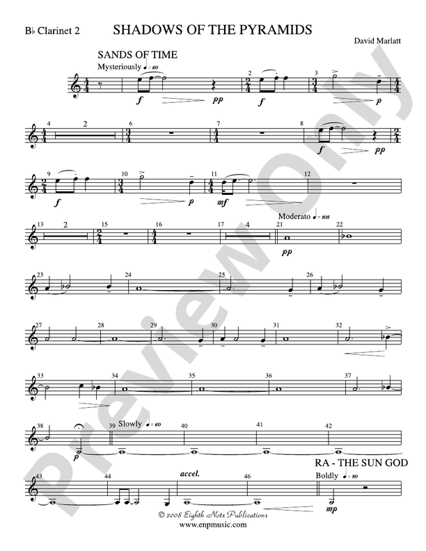 Shadows of the Pyramids: 2nd B-flat Clarinet: 2nd B-flat Clarinet Part ...