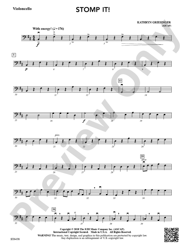 Stomp It!: Violoncello: Violoncello Part: Kathryn Griesinger - Digital ...