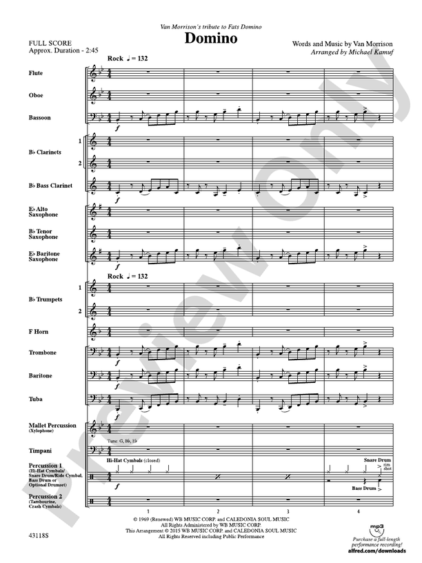 Domino: Score: Concert Band Score - Digital Sheet Music Download