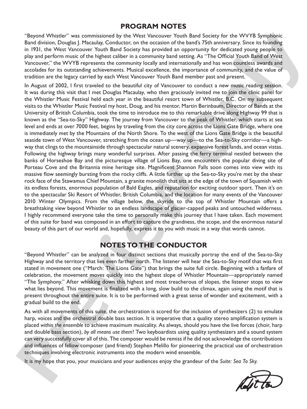 Beyond Whistler: Concert Band Conductor Score & Parts: Ralph Ford ...