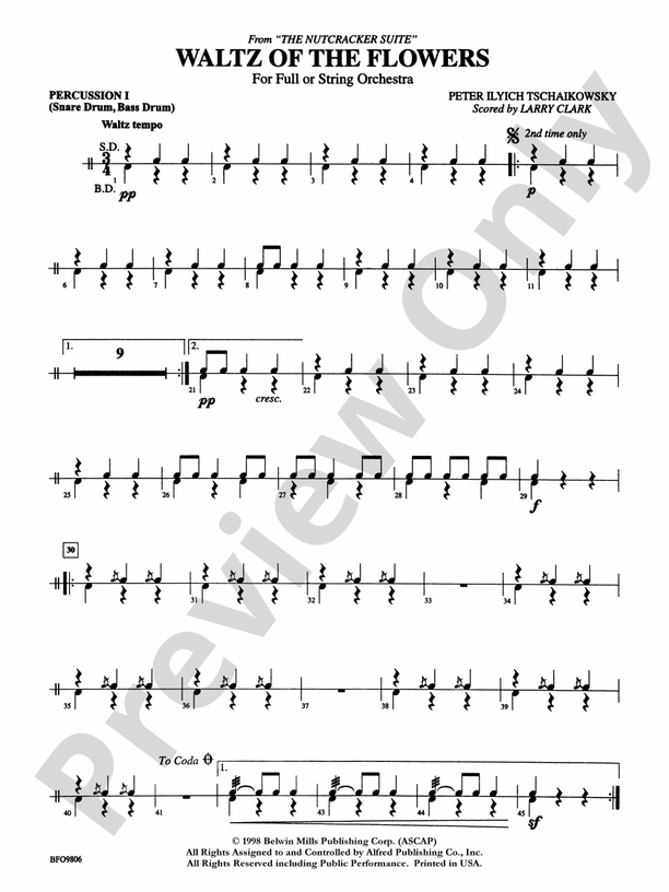 Waltz of the Flowers (from The Nutcracker Suite): 1st Percussion: 1st ...