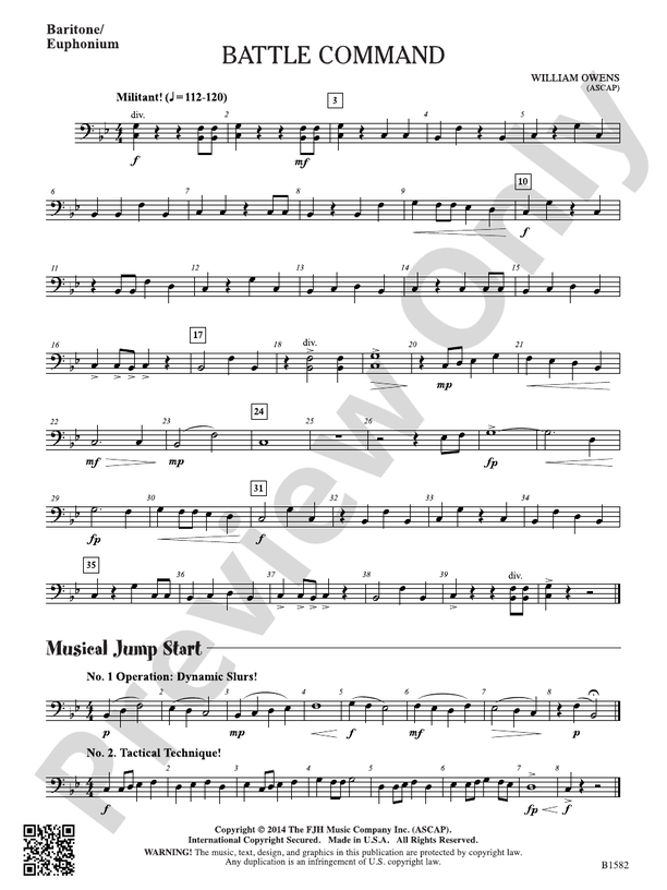 Battle Command: Baritone/Euphonium: Baritone/Euphonium Part: William ...
