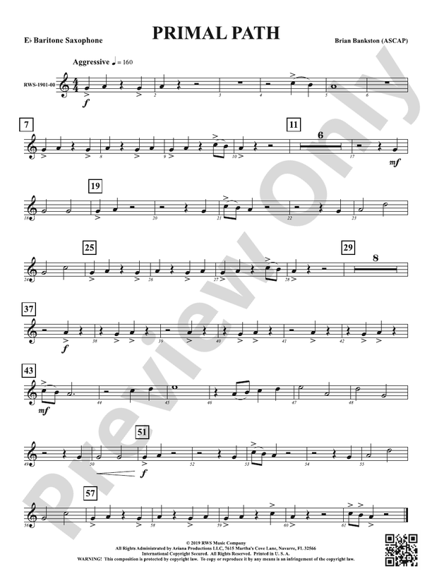 Primal Path: E-flat Baritone Saxophone: E-flat Baritone Saxophone Part: Brian Bankston - Digital ...
