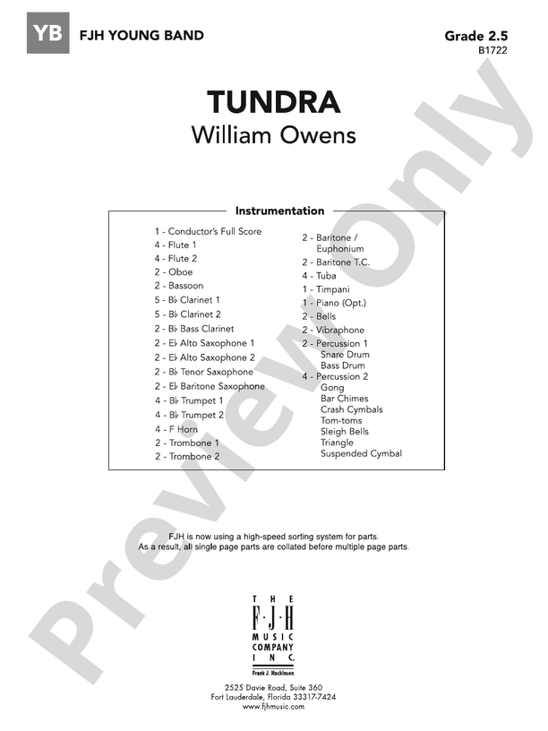 Tundra: Score: Concert Band Score: William Owens - Digital Sheet Music ...