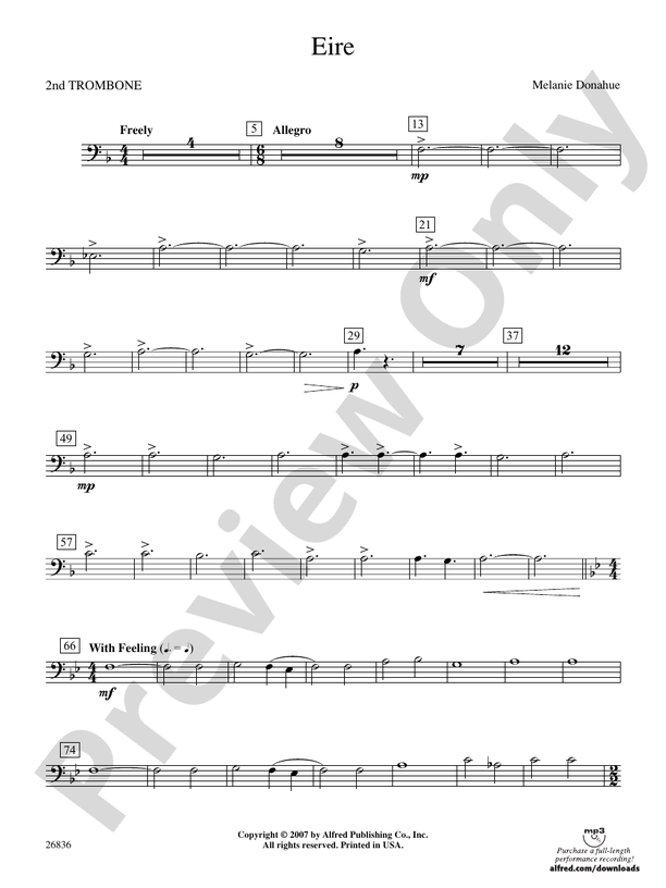 Eire: 2nd Trombone: 2nd Trombone Part - Digital Sheet Music Download