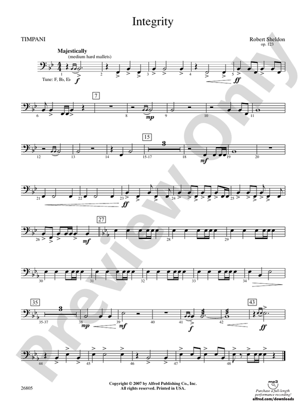 Integrity: Timpani: Timpani Part - Digital Sheet Music Download