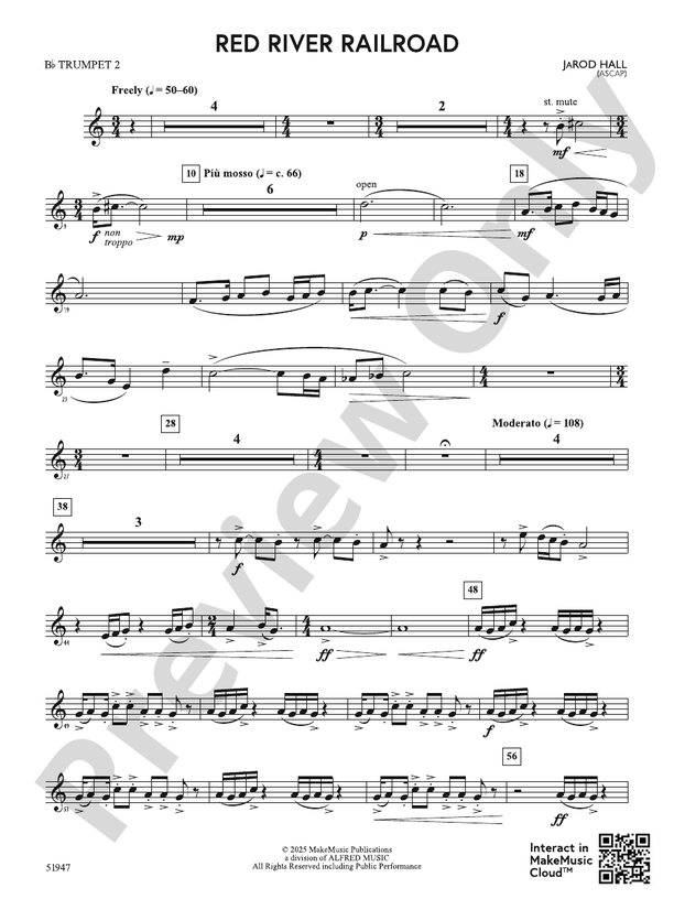 Red River Railroad: 2nd B-flat Trumpet: 2nd B-flat Trumpet Part - Digital Sheet Music Download