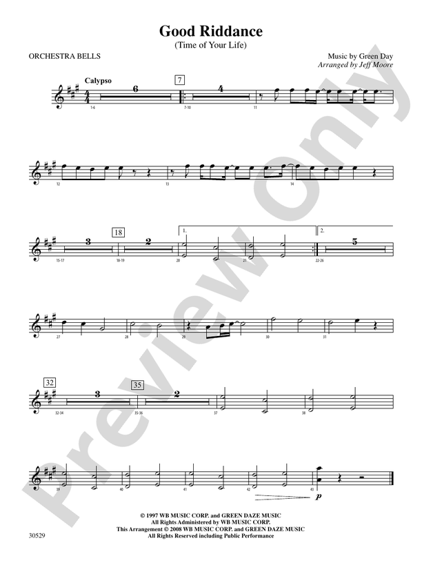 Good Riddance (Time of Your Life): Bells: Bells Part - Digital Sheet ...