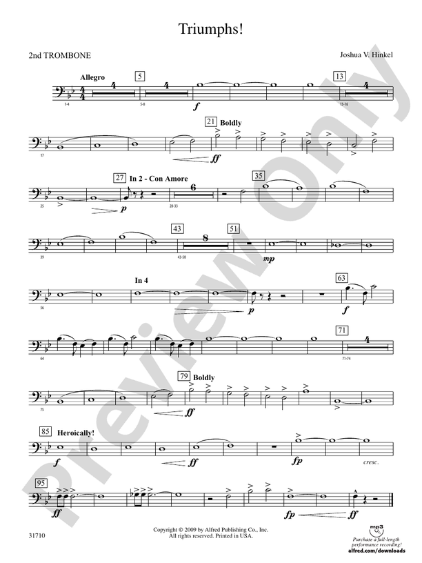 Triumphs!: 2nd Trombone: 2nd Trombone Part - Digital Sheet Music Download