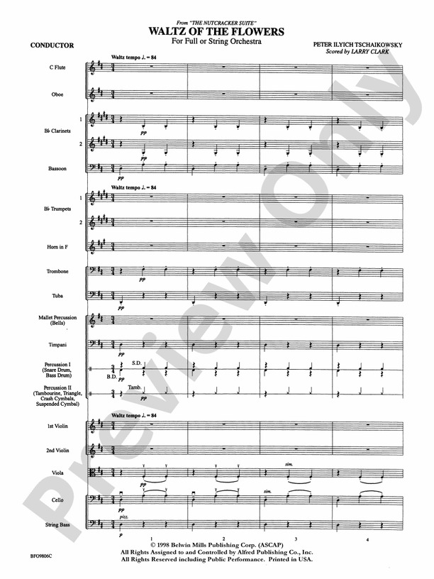 Waltz of the Flowers (from The Nutcracker Suite): Score: Full Orchestra ...