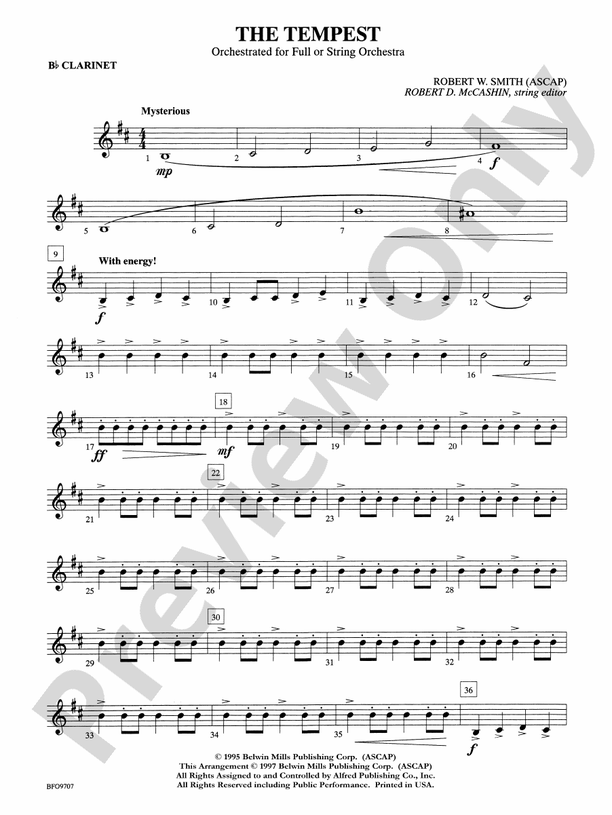 The Tempest: 1st B-flat Clarinet: 1st B-flat Clarinet Part - Digital ...