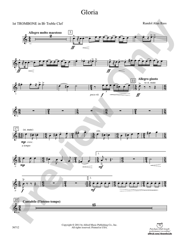 Gloria Wp 1st B Flat Trombone T C Wp 1st B Flat Trombone T C