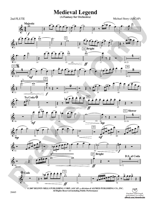 Medieval Legend: 2nd Flute: 2nd Flute Part - Digital Sheet Music Download