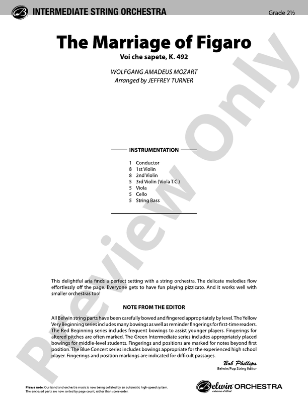 The Marriage of Figaro: Score: String Orchestra Score - Digital Sheet ...