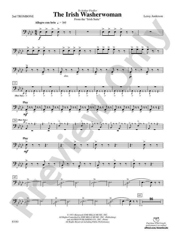 The Irish Washerwoman (from the Irish Suite): 2nd Trombone: 2nd ...
